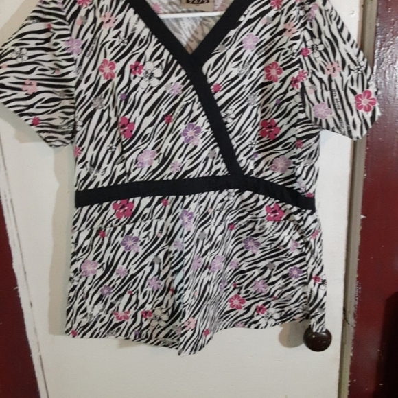 Tops | Zebra Print Scrub Top | Poshmark